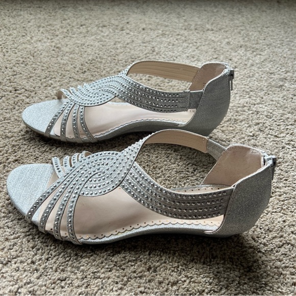 Charter Club | Shoes | Charter Club Low Wedge Sandals Sparkly Open Toed ...